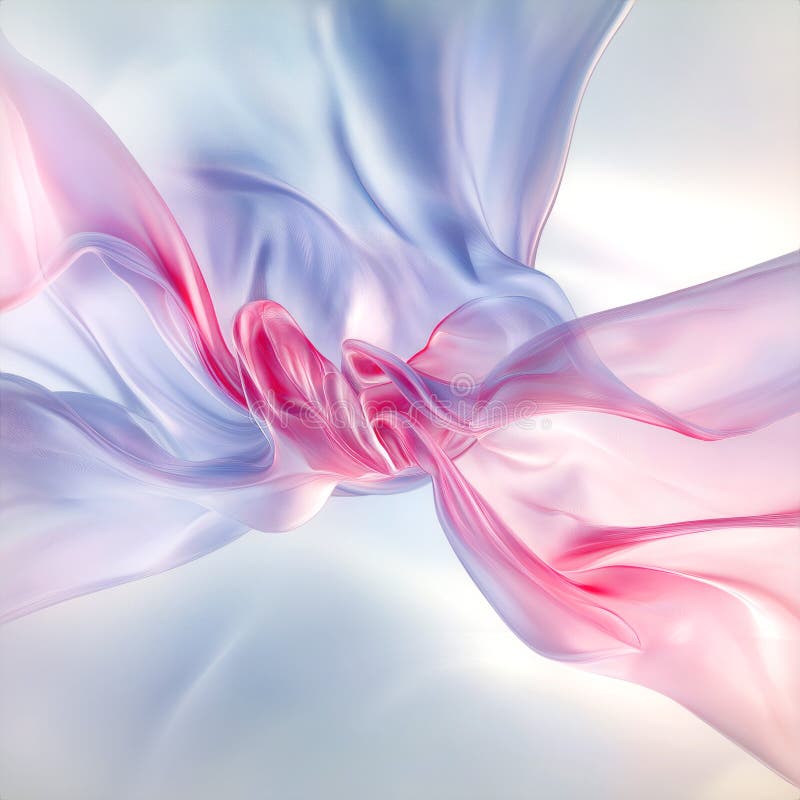 A Thin Transparent Fabric Flows in Space, Forming Soft Curves and ...