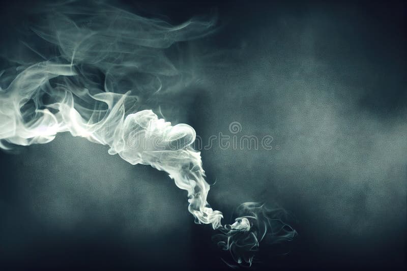 Thin Transparent White Smoke Curling on Black Stock Illustration ...
