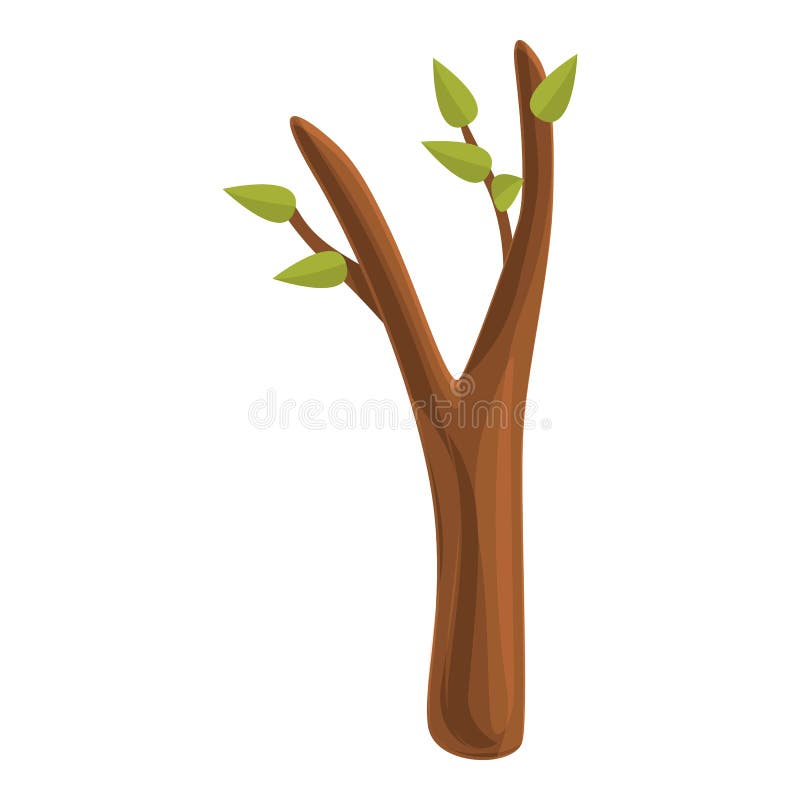 Thin Tree Trunk Icon, Cartoon Style Stock Vector - Illustration of ...