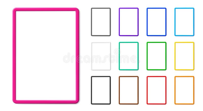 Thin Vertical Rectangle Frame with Shadow Stock Vector - Illustration ...