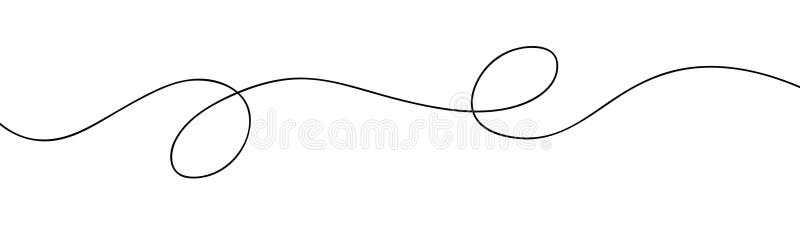 Thin Wavy Abstract Line. Stroke Underline. Wavy with Loops Element for ...