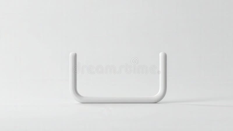 Thin White Matte U-shaped Object, Placed Low on a Pure Stock ...