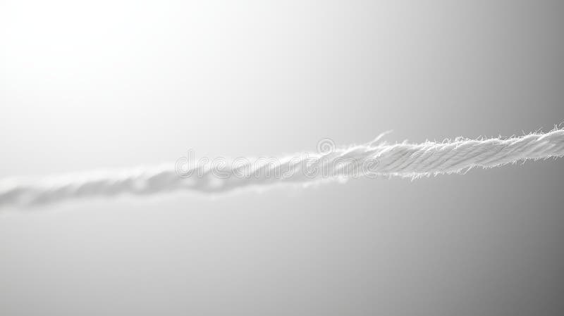 Close-up of a Thin White Rope Suspended Against a Softly Lit Background ...