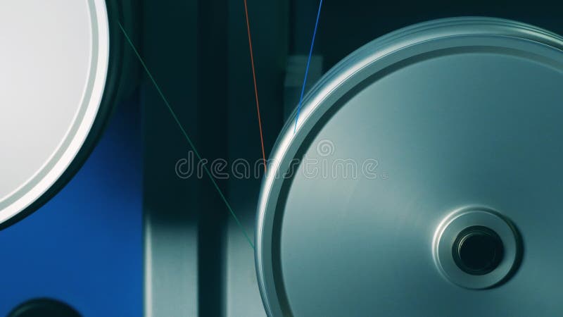 Thin Wires of Multiple Colors Winding To a Spool at a Factory Stock ...