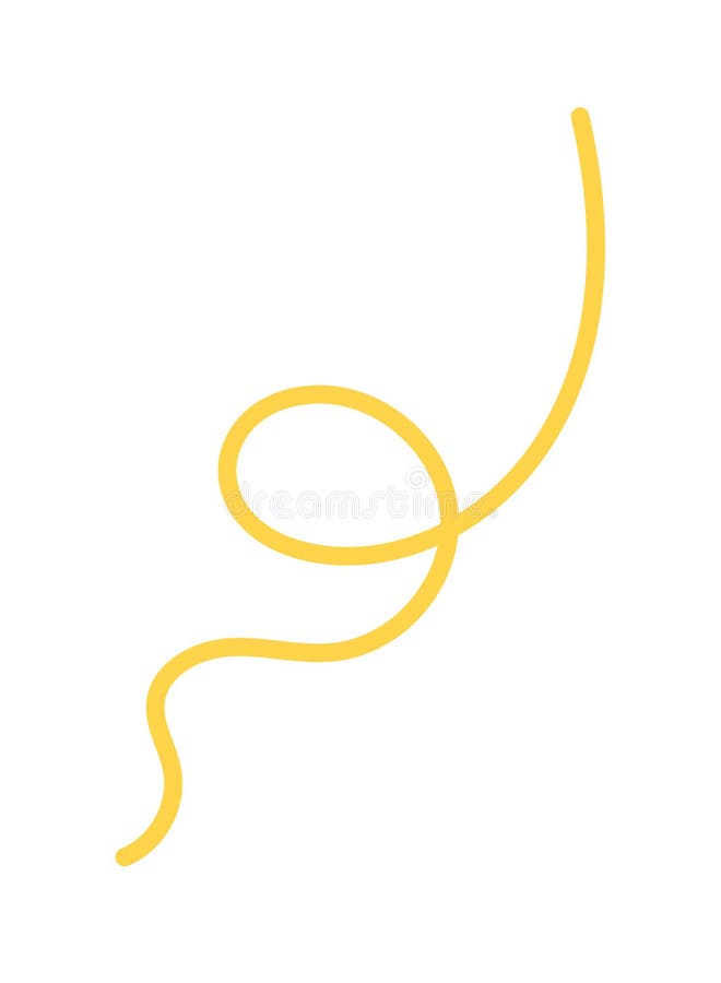 Thin Yellow Sewing Thread Doodle Stock Vector - Illustration of curly ...