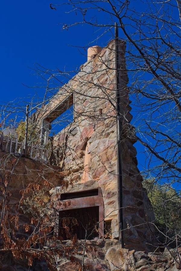 The only Thing Left of this Old Stone House is One Wall and a Fireplace ...