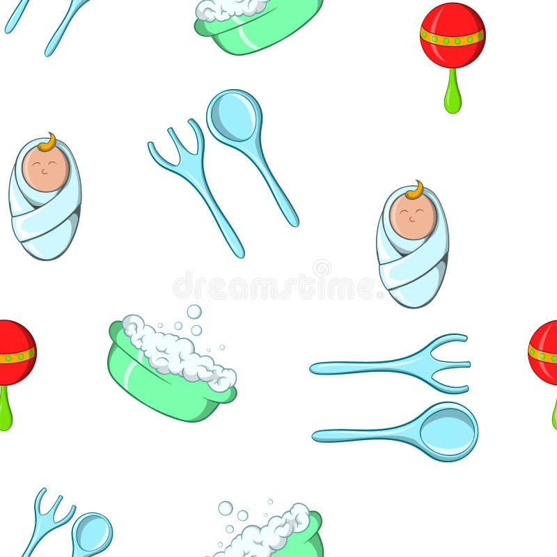Things for Baby Icons Set, Cartoon Style Stock Vector - Illustration of ...