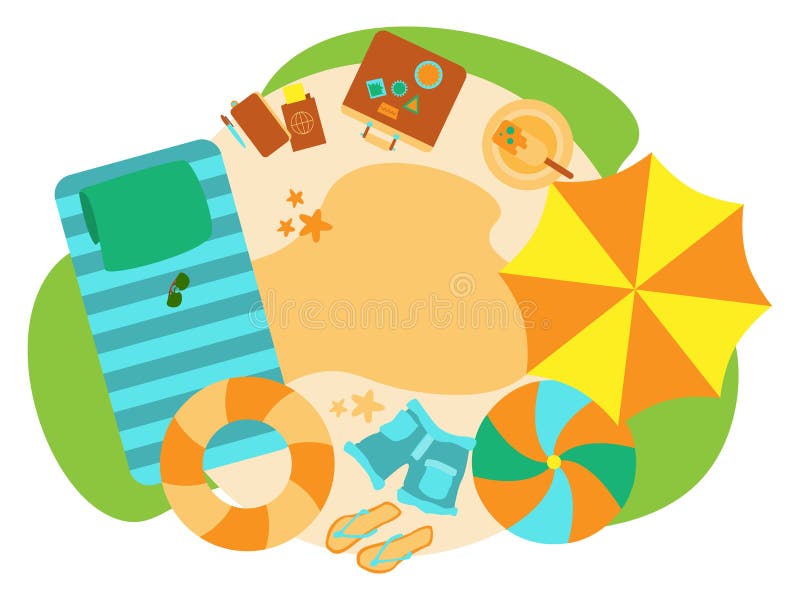 Things on the Beach. Flat Lay on the Theme of Summer Holidays Stock ...