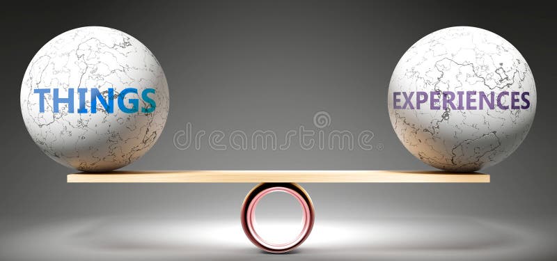 Things and Experiences in Balance Stock Illustration - Illustration of ...