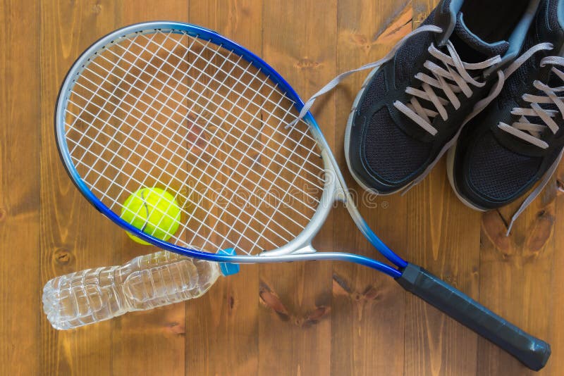 Things for the Game of Tennis on the Floor Stock Image - Image of ...