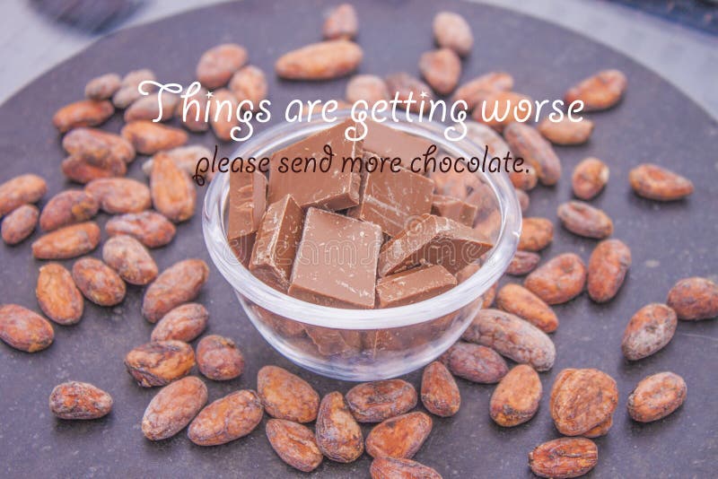 Things are Getting Worse Please Send More Chocolate Stock Photo - Image ...