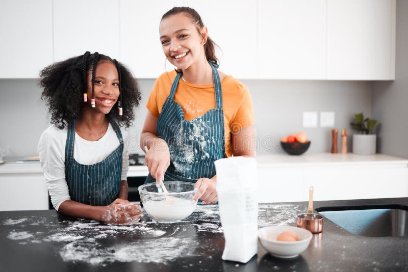 Things Got a Bit Messy in the Kitchen. a Mother and Daughter Baking ...
