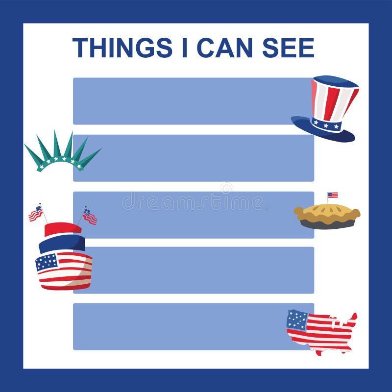 Things I can see worksheet stock vector. Illustration of holiday ...