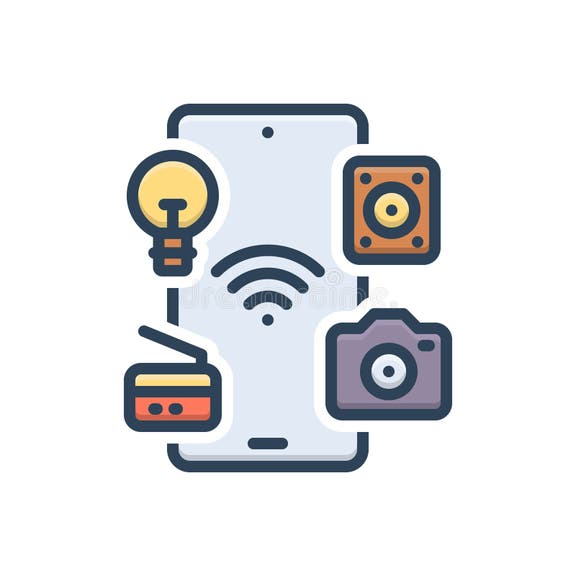 Color Illustration Icon for Things, Bulb and Camera Stock Vector ...