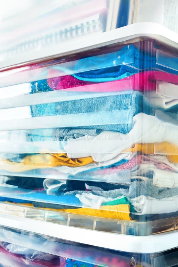 Things Packed Plastic Container Boxes Tower Stock Photo - Image of case ...