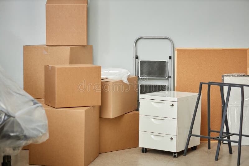 Things Packing in Cardboard Containers for Relocation Stock Image ...