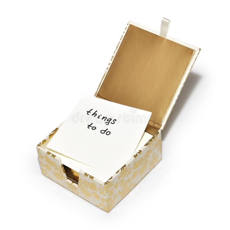 Things To Do - a Note in a Fancy Box Full of Notes Stock Image - Image ...