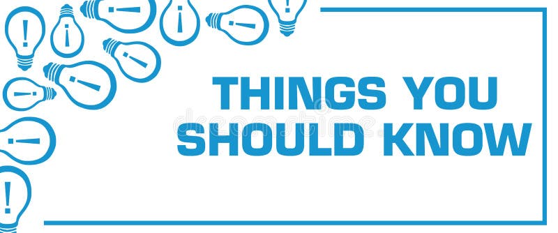 Things You Should Know Blue Bulbs Corner Horizontal Stock Illustration ...