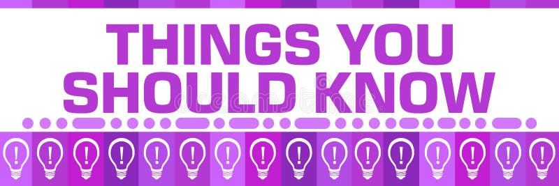 Things You Should Know Purple Boxes Bulbs Horizontal Stock Illustration ...