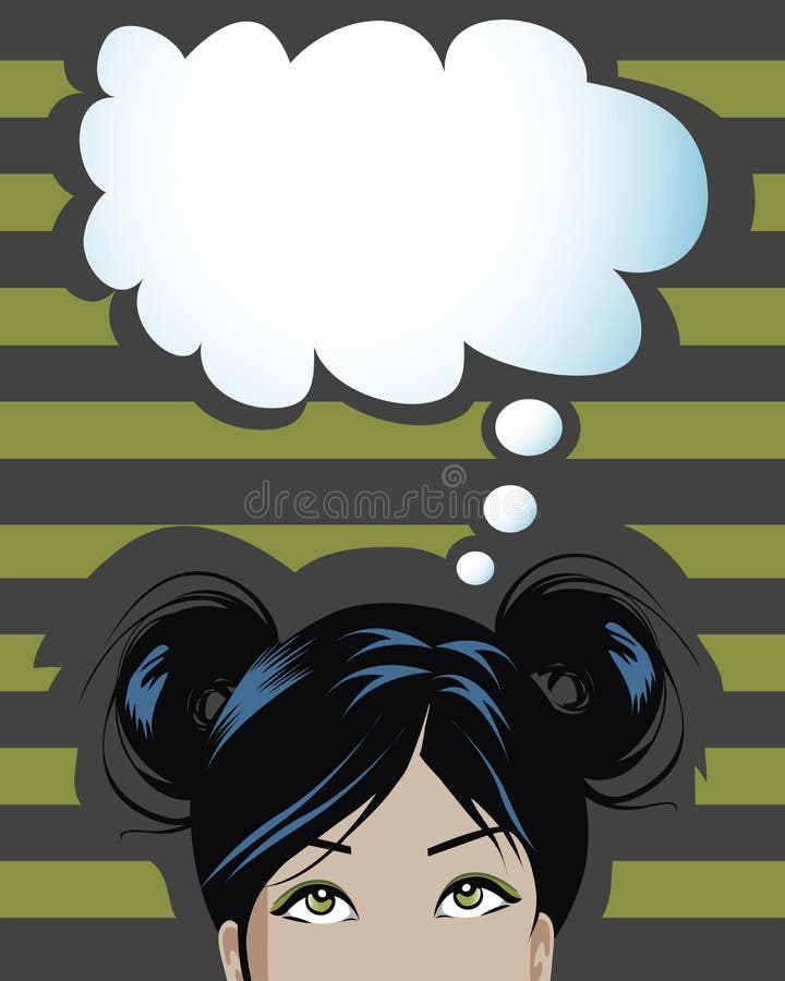 Think stock vector. Illustration of eyes, girl, beautiful - 2015714