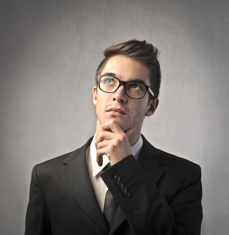 Think stock image. Image of businessman, young, expression - 21655235