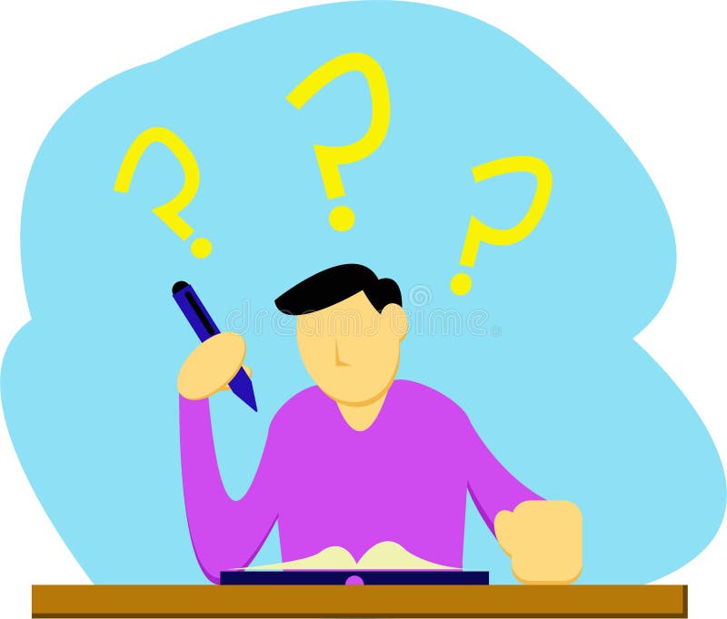 Male Student thinking stock vector. Illustration of education - 231583626