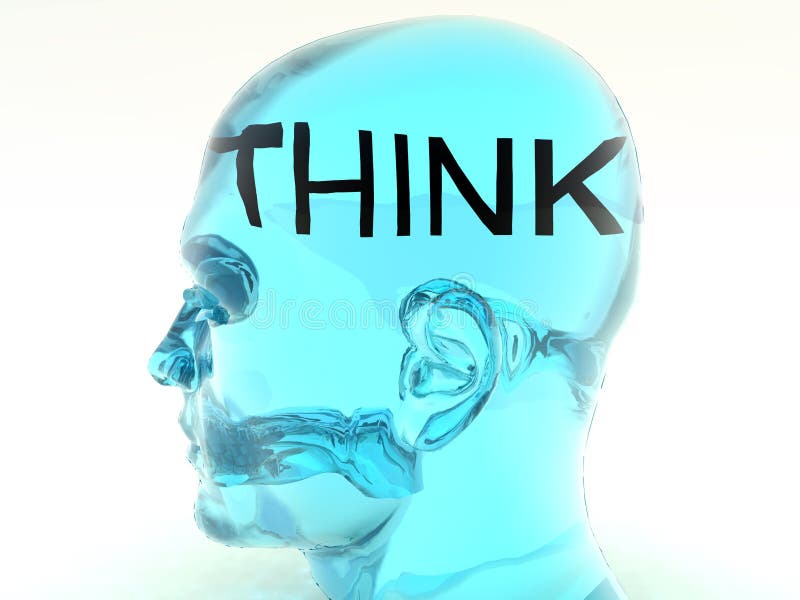 Big Head Thinking 5 stock illustration. Illustration of intelligent ...