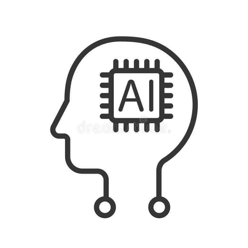Think AI Automation Line Icon Stock Vector - Illustration of automation ...