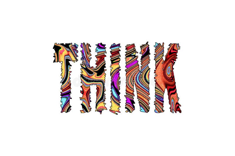 Think, Banner, Poster and Sticker Stock Illustration - Illustration of ...