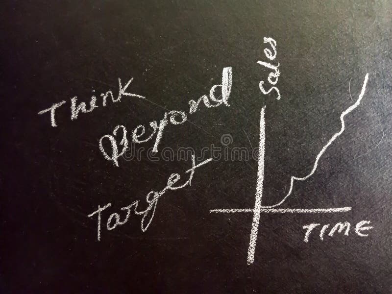 Think Beyond Target for Sales Graph Pattern on Chalkboard Stock Photo ...