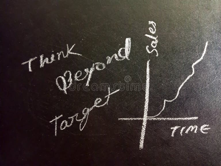 Think Beyond Target for Sales Graph Pattern on Chalkboard Stock Photo ...