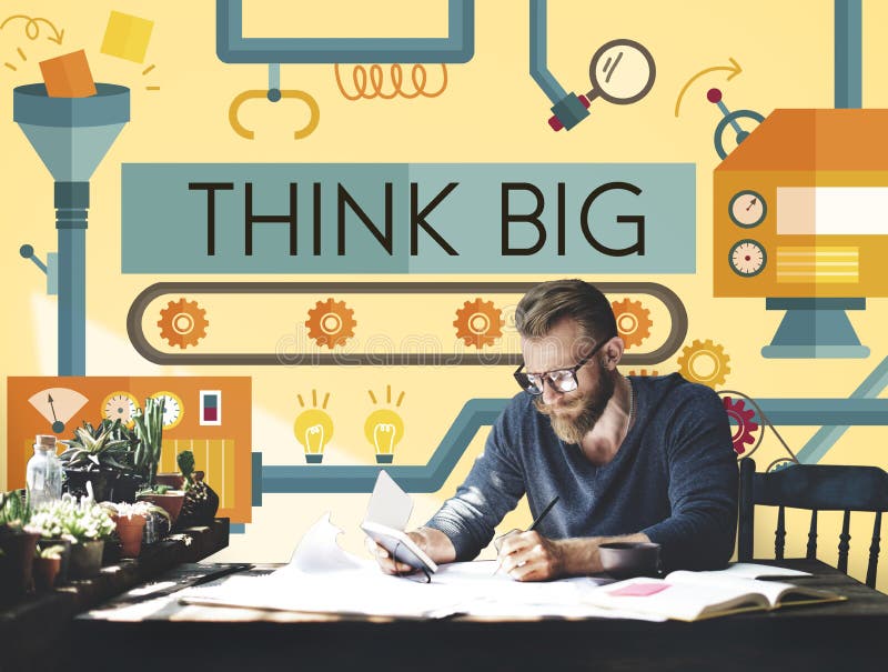 Think Big Analysis Attitude Planning Success Concept Stock Image ...