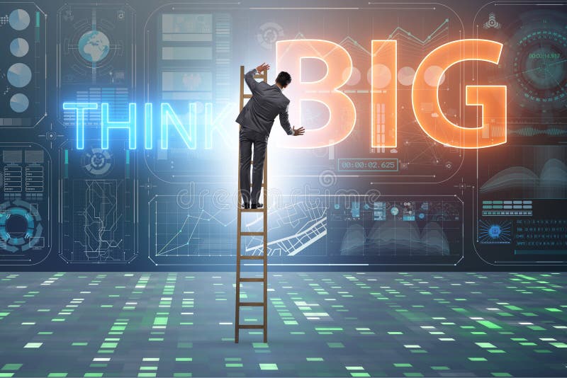 Think Big Concept with Businessman Stock Image - Image of vision ...