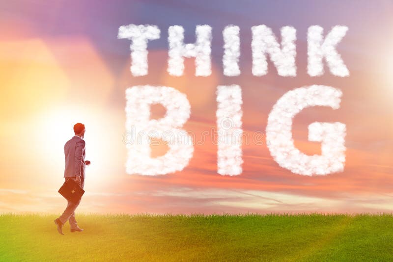 Think Big Concept with Businessman Stock Image - Image of marketing ...