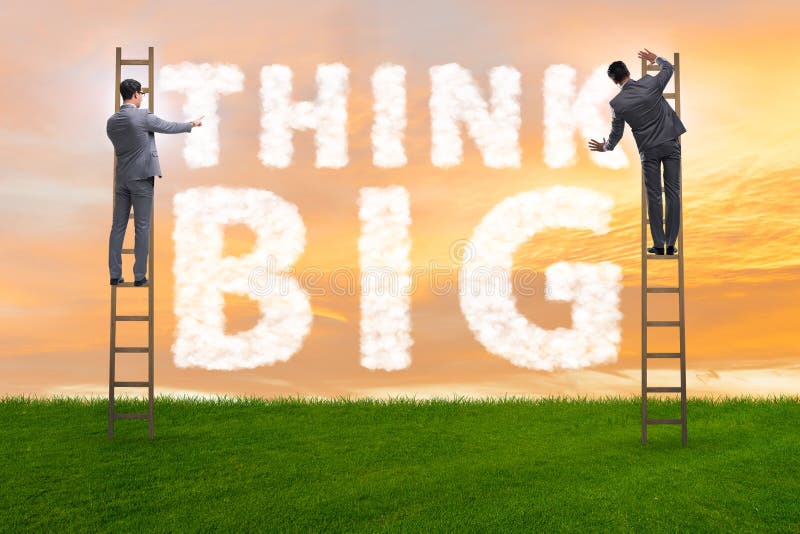 Think Big Concept with Businessman Stock Photo - Image of management ...