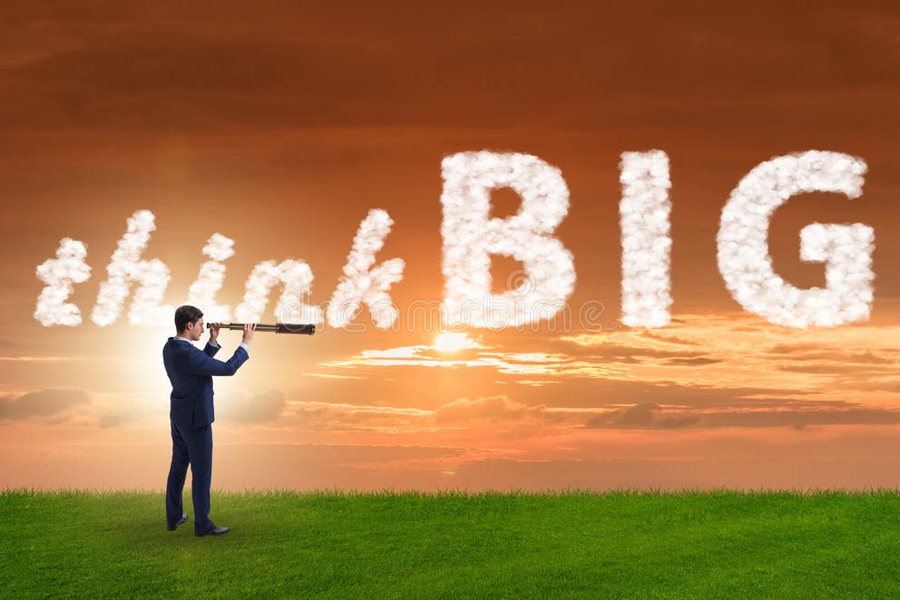 Think Big Concept with Businessman Stock Image - Image of motivation ...