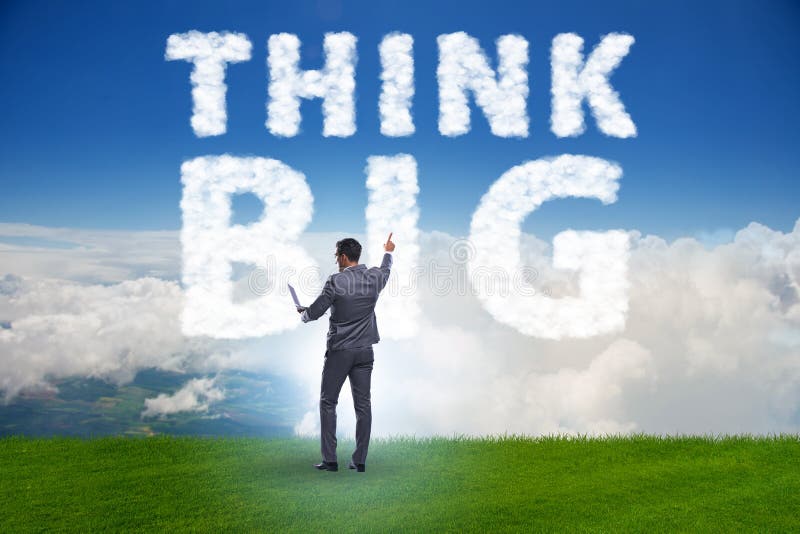Think Big Concept with Businessman Stock Photo - Image of solution ...