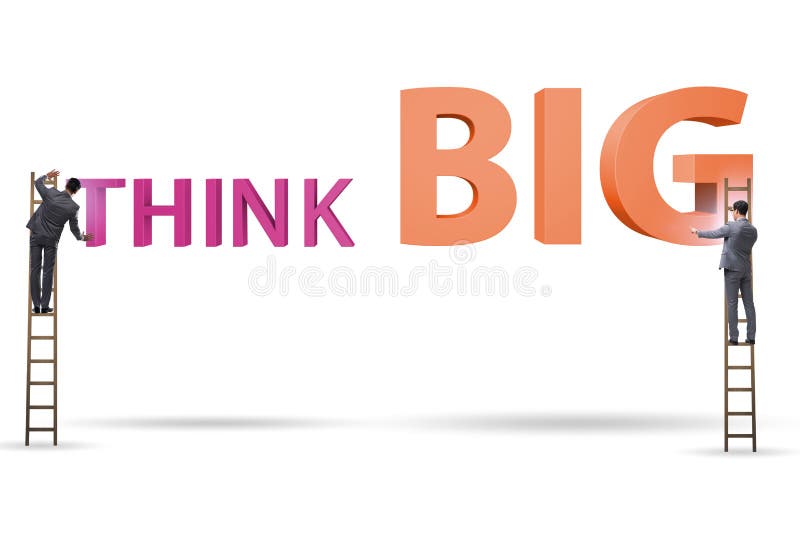Think Big Concept with Businessman Stock Photo - Image of leadership ...