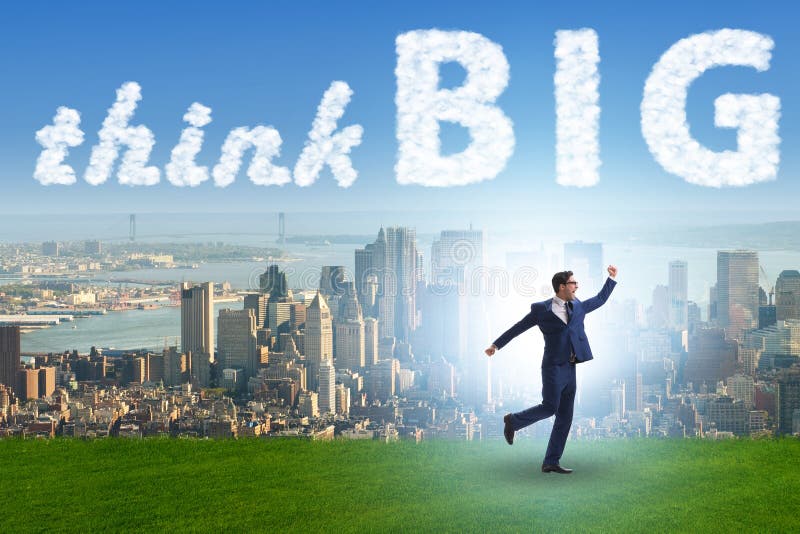 Think Big Concept with Businessman Stock Image - Image of abstract ...