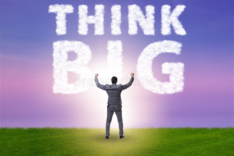 Think Big Concept with Businessman Stock Image - Image of intelligence ...