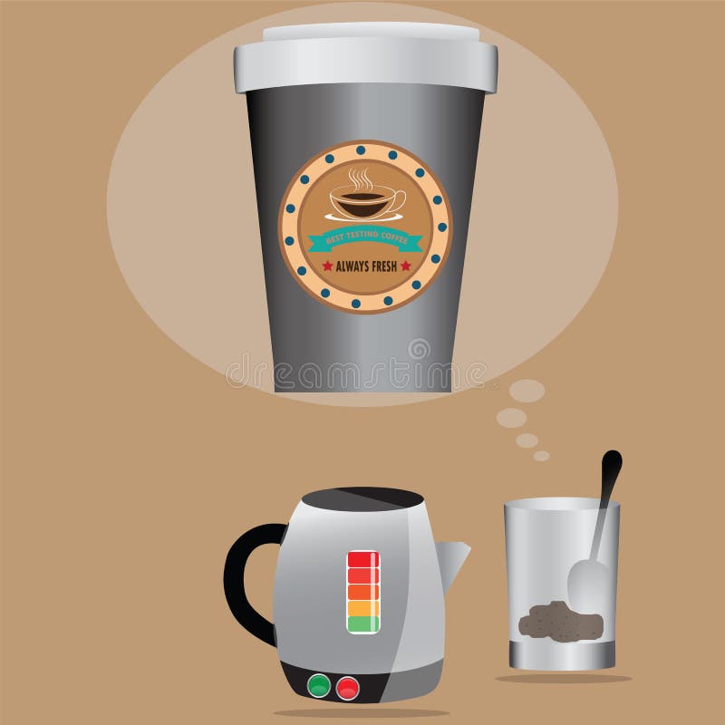 Think Big,instant Coffee - Illustration Stock Vector - Illustration of ...