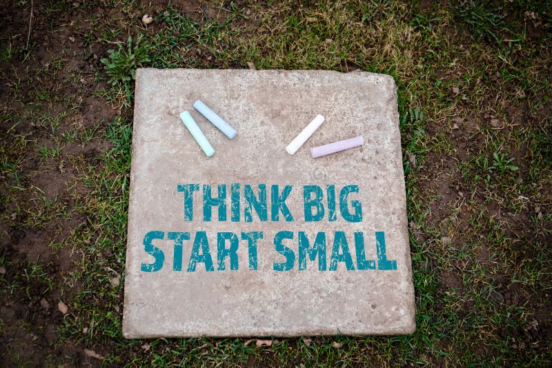 Think Big Start Small is Shown Using the Text Stock Image - Image of ...