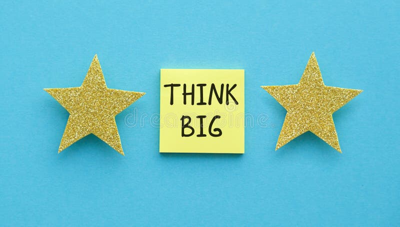 Think Big Text Message Speech Bubble Blue Background Stock Photos ...