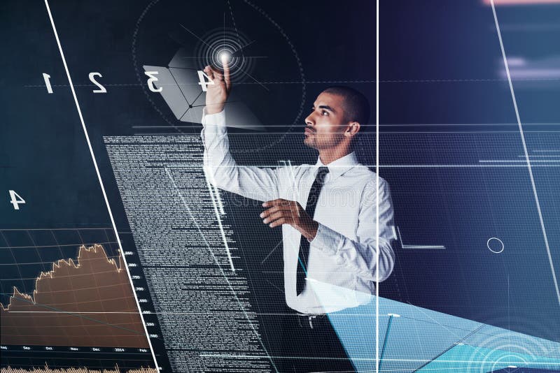 Think Bigger, Do Better. a Handsome Young Businessman Using a Digital ...