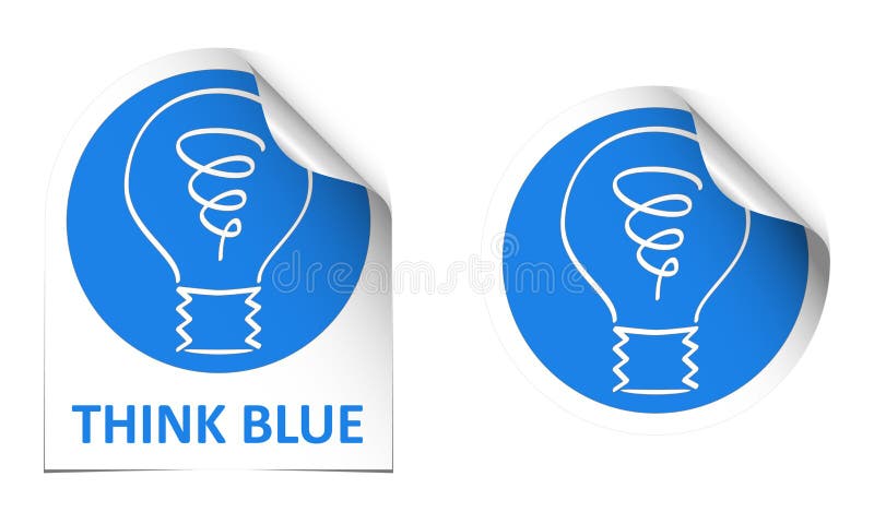 Think blue stickers stock vector. Illustration of idea - 30411257