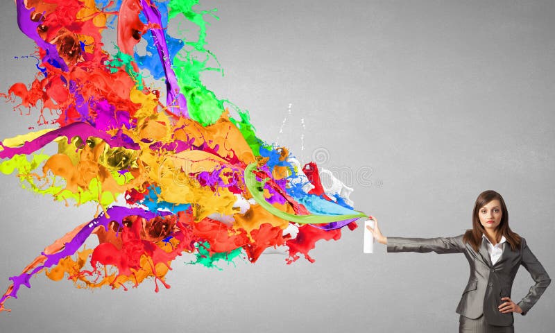 Think bright! stock image. Image of draw, caucasian, holding - 49851655