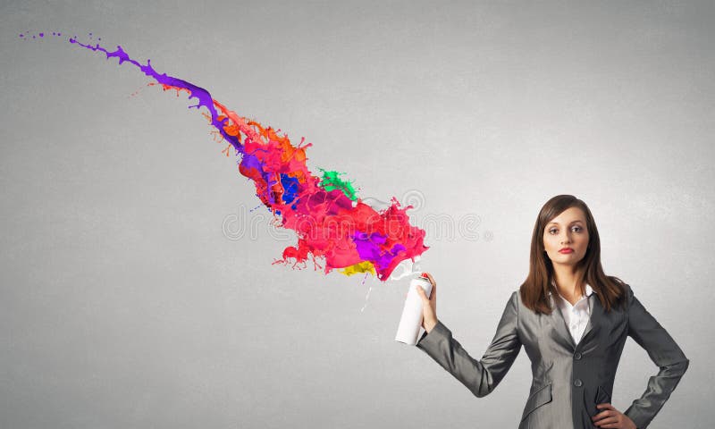 Think bright! stock photo. Image of idea, aerosol, effect - 50175018