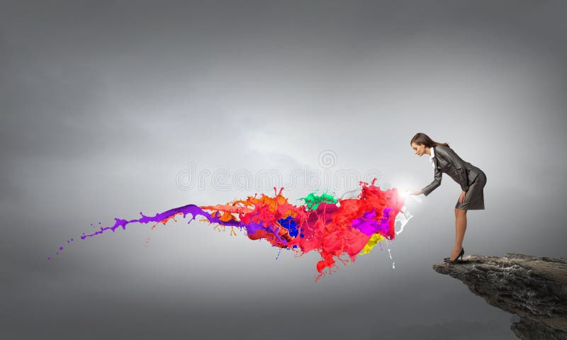 Think bright! stock photo. Image of splash, draw, effect - 50513656