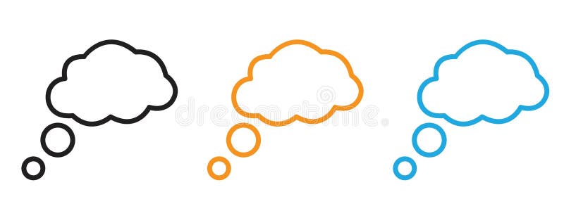 Think Bubble Icon Thin Line Illustration Set Stock Vector ...