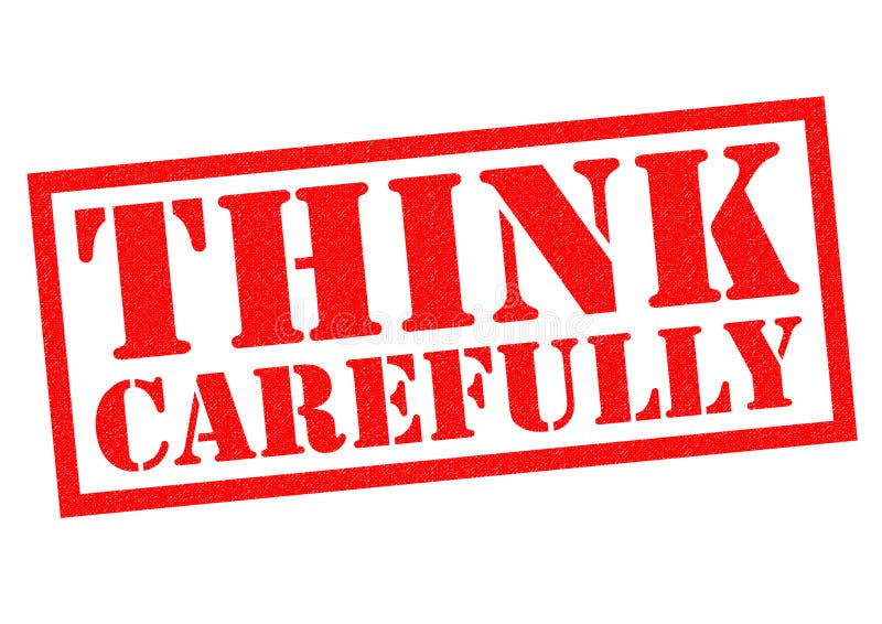 Think Carefully Rubber Stamp Stock Vector - Illustration of button ...